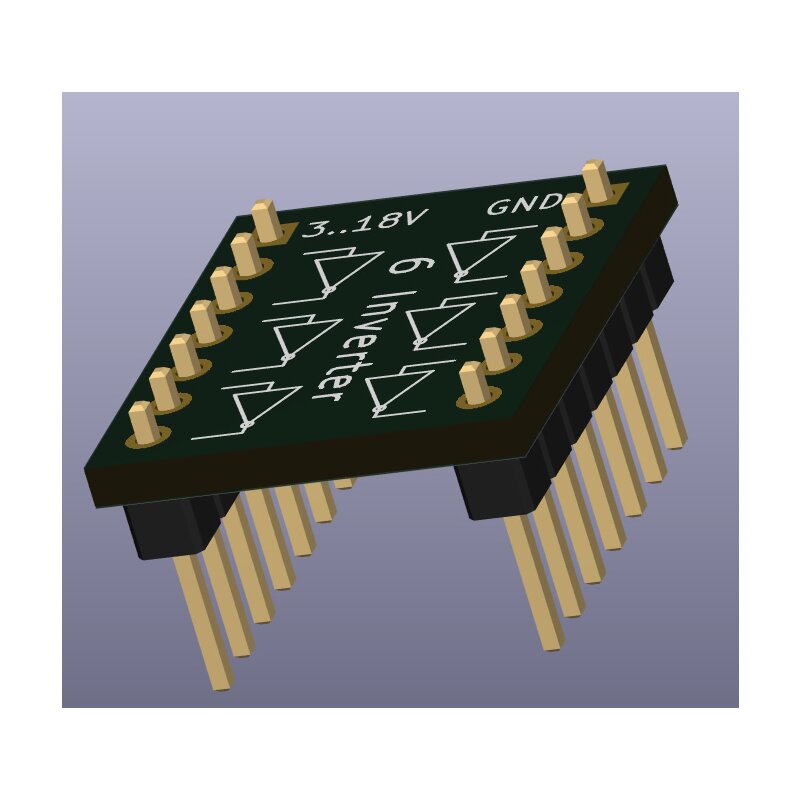 CMOS Inverter 4069 IC, 6-fach, aufgebaut für das Breadboard / Steckbr ...